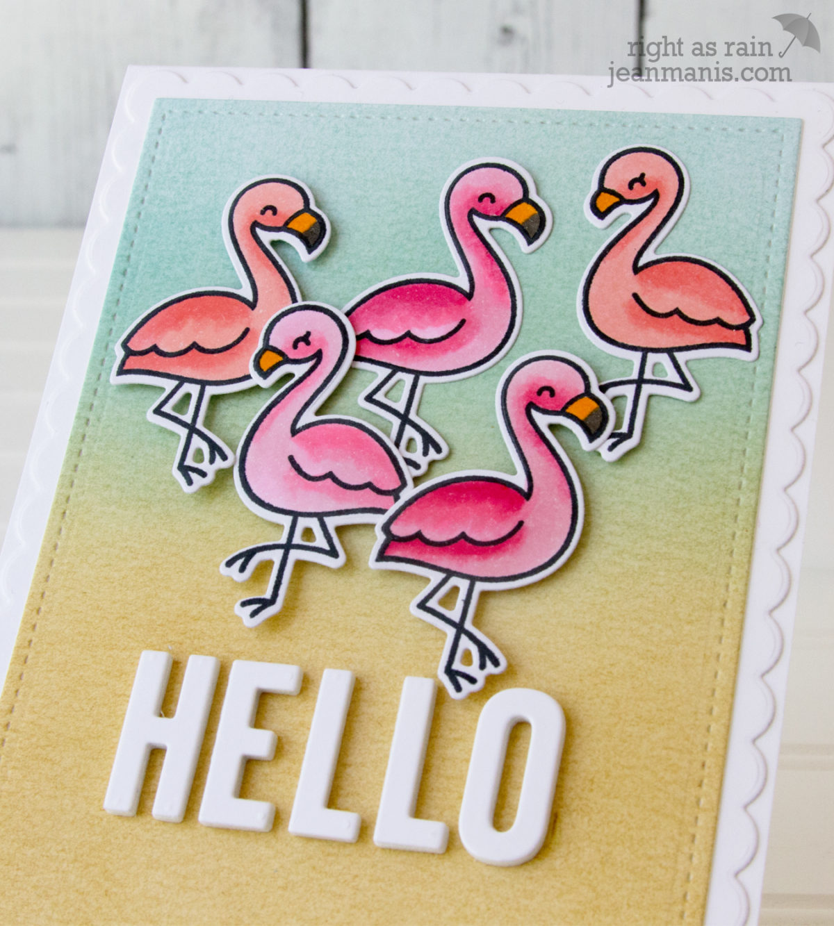 Lawn Fawn Flamingo Hello - Right as Rain