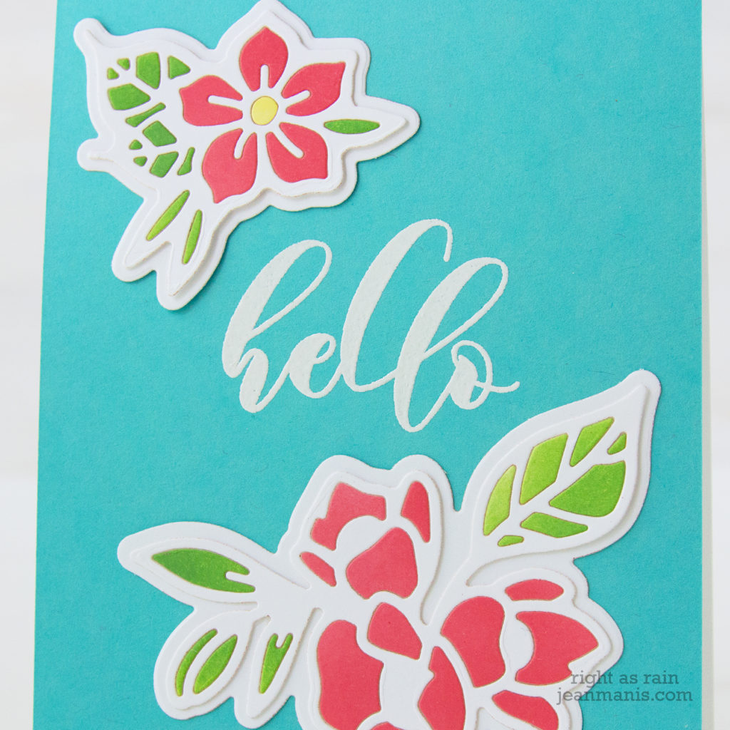 Floral Hello – Die-cut Inlaid Technique - Right as Rain