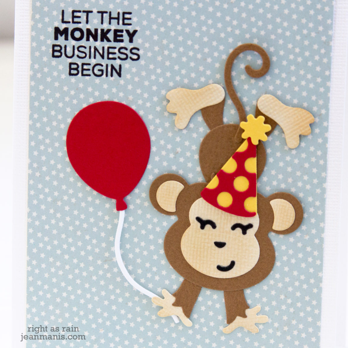 Elizabeth Craft Designs Monkey Birthday Card - Right as Rain