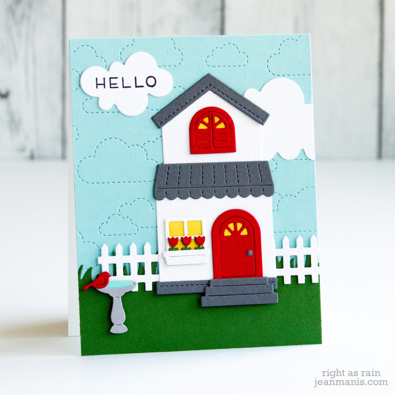 Lawn Fawn Spring Build-A-House Hello - Right as Rain