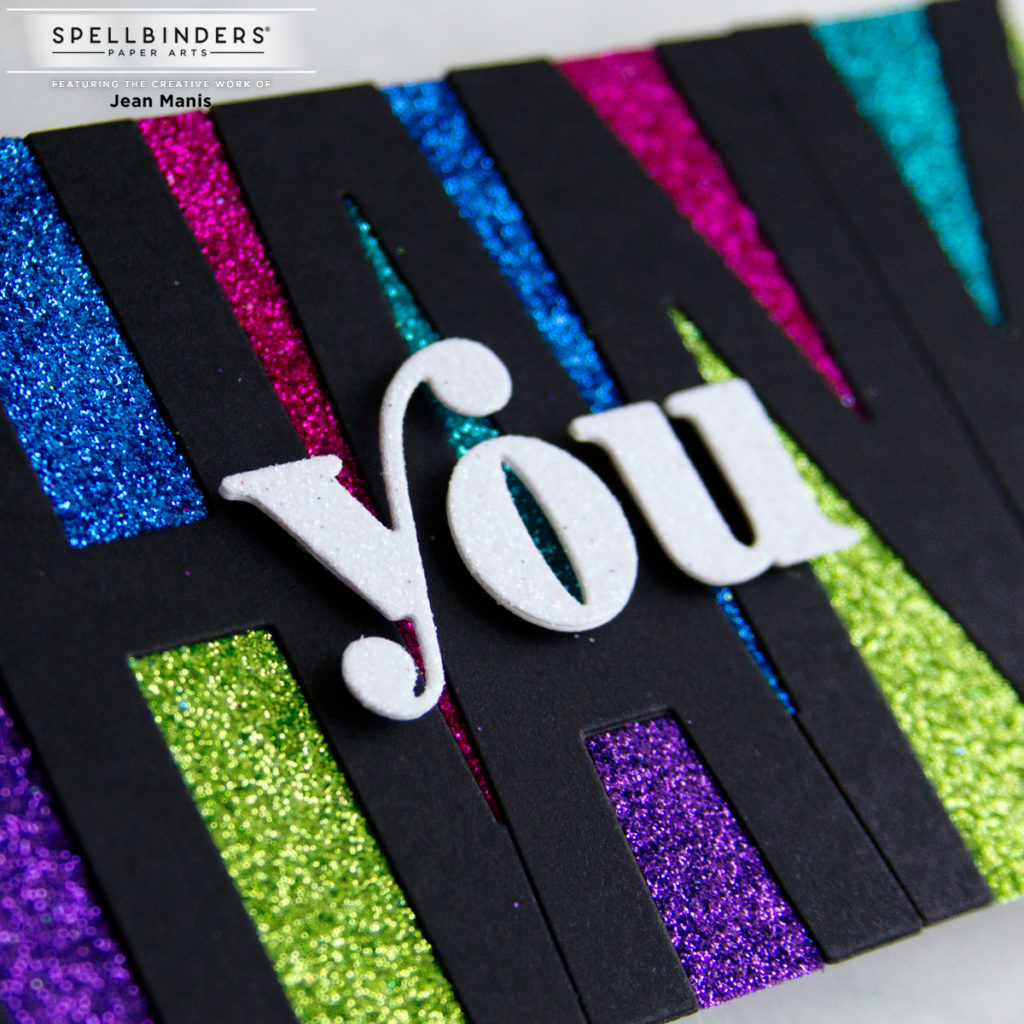Spellbinders Color Block Thank You - Right as Rain